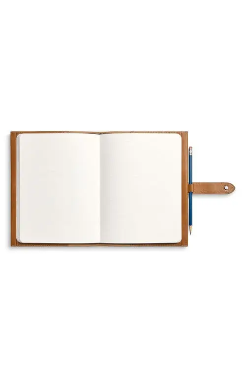 Shinola Snap Vachetta Leather Journal Cover - Tan