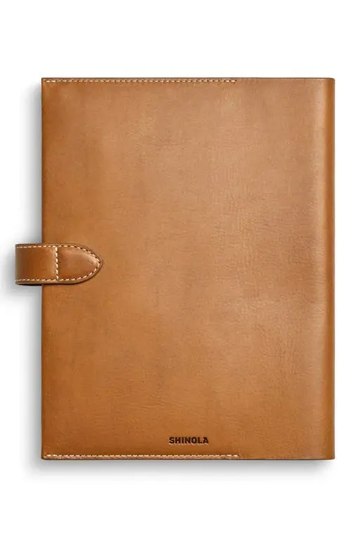 Shinola Snap Vachetta Leather Journal Cover - Tan