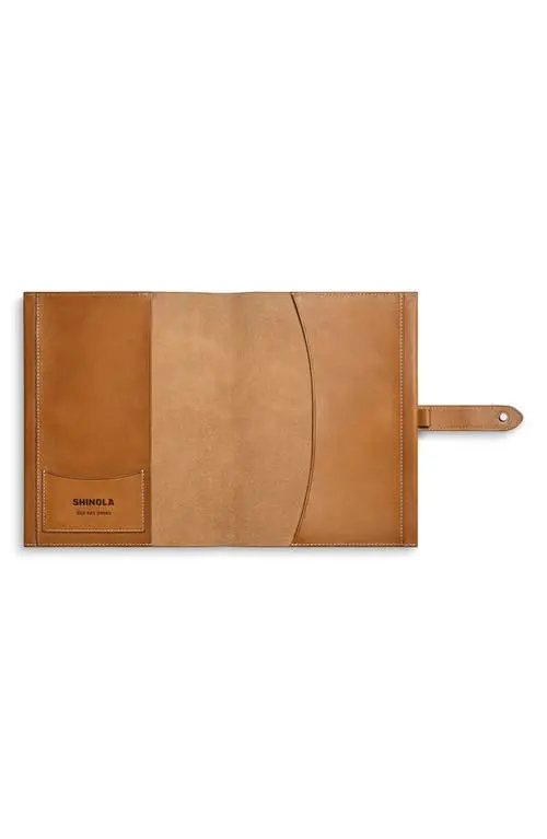 Shinola Snap Vachetta Leather Journal Cover - Tan