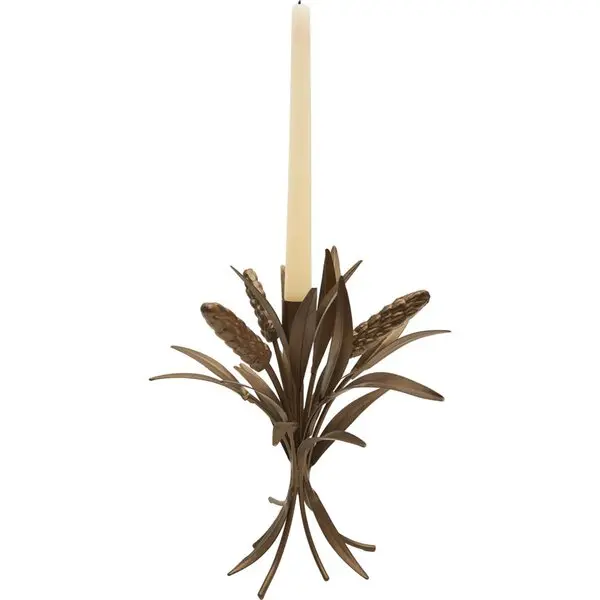 GALLERIE II Wheat Metal Candle Holder - Silver