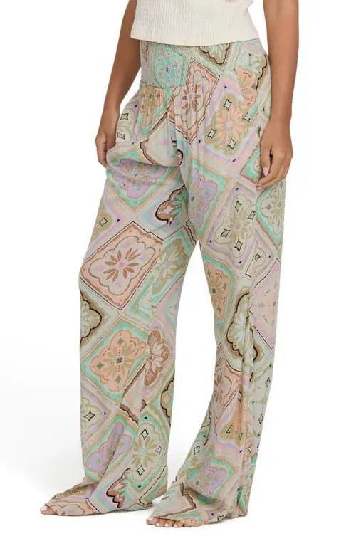 BILLABONG Smock Waist Cotton Gauze Pants - Cactus