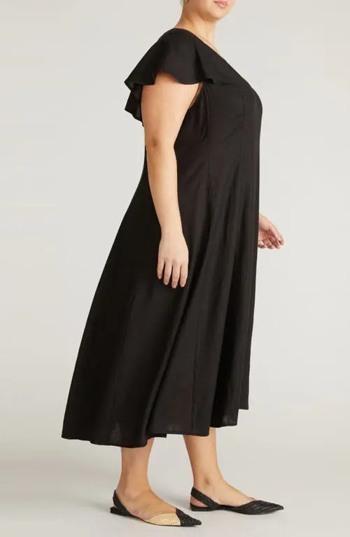 Universal Standard Victoria Linen Blend Fit & Flare Dress