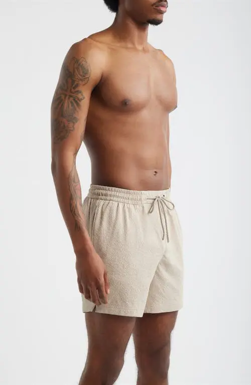 BOSS Relaxed Seersucker Swim Trunks