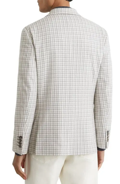 REISS Canty Houndstooth Knit Sport Coat - Soft Grey