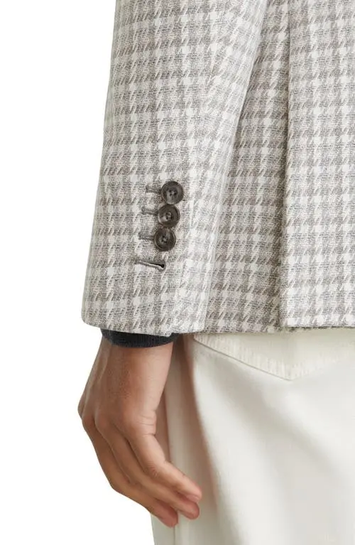 REISS Canty Houndstooth Knit Sport Coat - Soft Grey