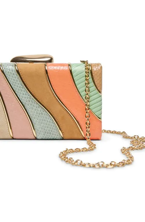 Dolce Vita Multi Panel Frame Clutch - Gold Multi