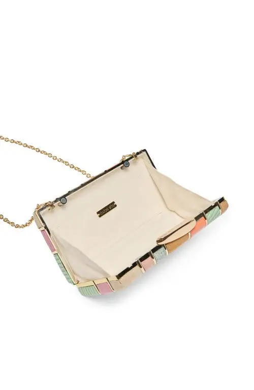 Dolce Vita Multi Panel Frame Clutch - Gold Multi