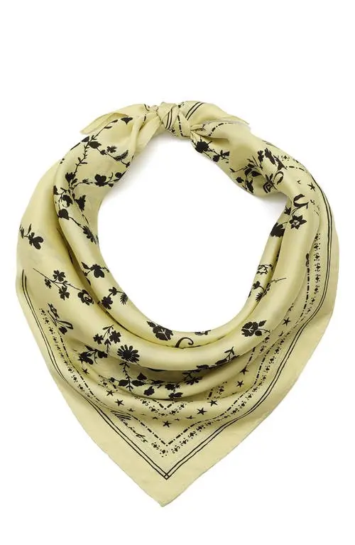 ALLSAINTS Fleur De Lis Silk Bandana - Hay Yellow
