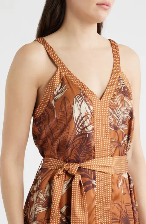 CIEBON Aiza Mixed Print Maxi Dress