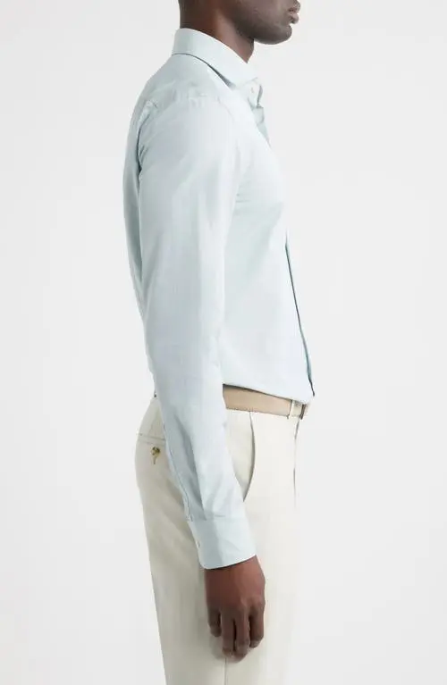 BOSS Hank Kent Slim Fit Cotton Dress Shirt - Open Green