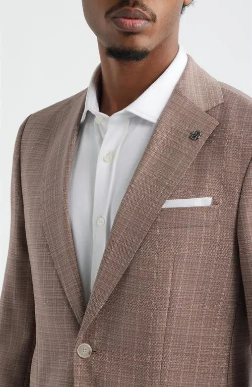 BOSS Hutson Slim-fit Slub Wool Sport Coat - Medium Red