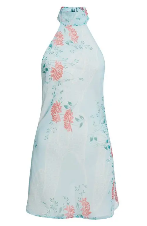 BELLA VENICE Piper Flower Halter Neck Mini Dress