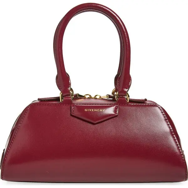 Givenchy Mini Antigona Leather East/west Satchel - Burgundy