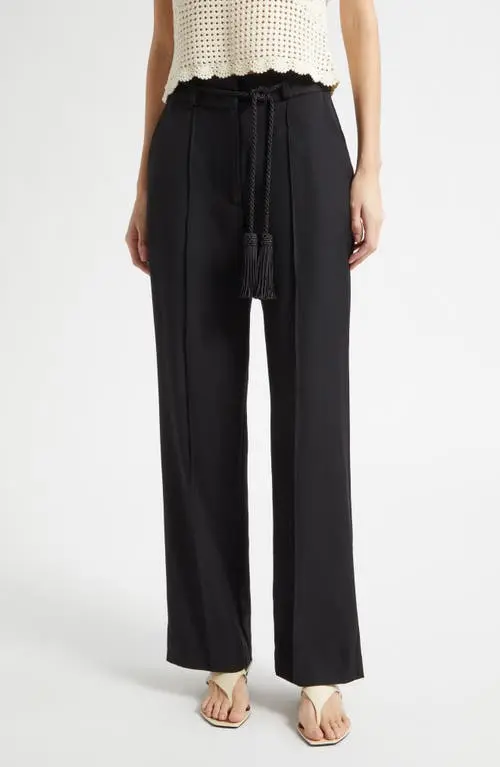 Posse Elspeth Pleat Front Wool Pants - Black