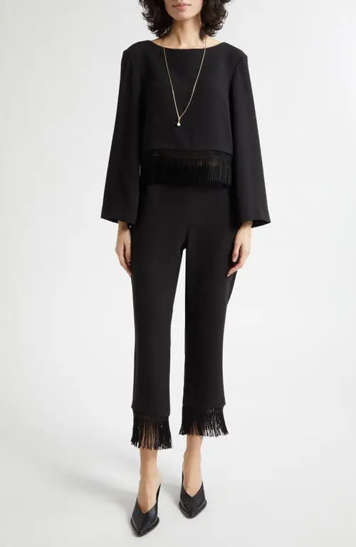 Posse Bianca Fringe Trim Crop Pants