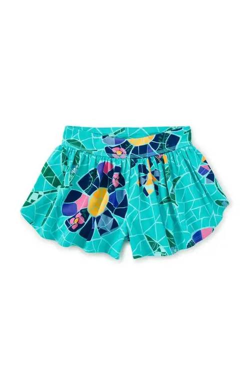 TEA COLLECTION Sporty Petal Thigh Length Shorts - Mosaic Floral