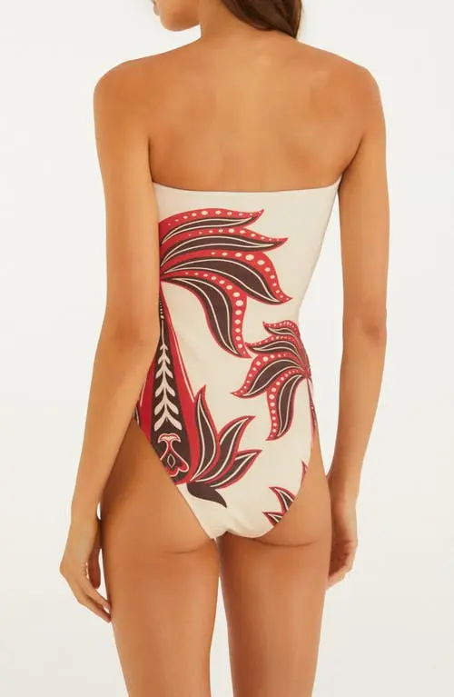 Farm Rio Jainika Garden Strapless One-piece Swimsuit
