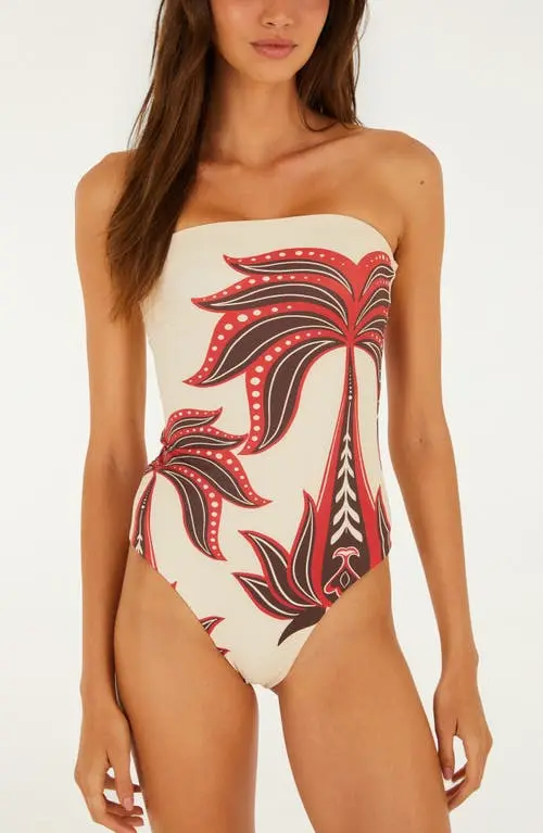 Farm Rio Jainika Garden Strapless One-piece Swimsuit