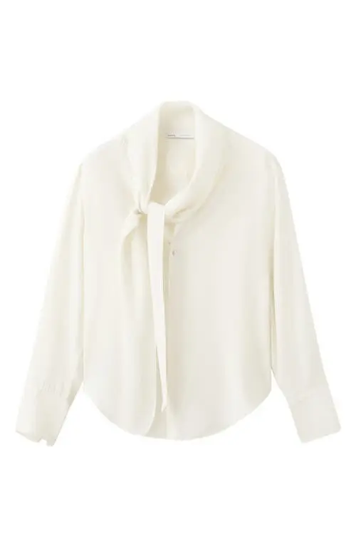 Mango Scarf Neck Button-up Top