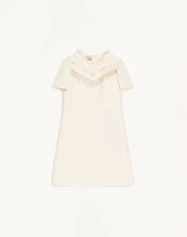 Valentino Garavani Embroidered Crepe Couture Short Dress - Ivory