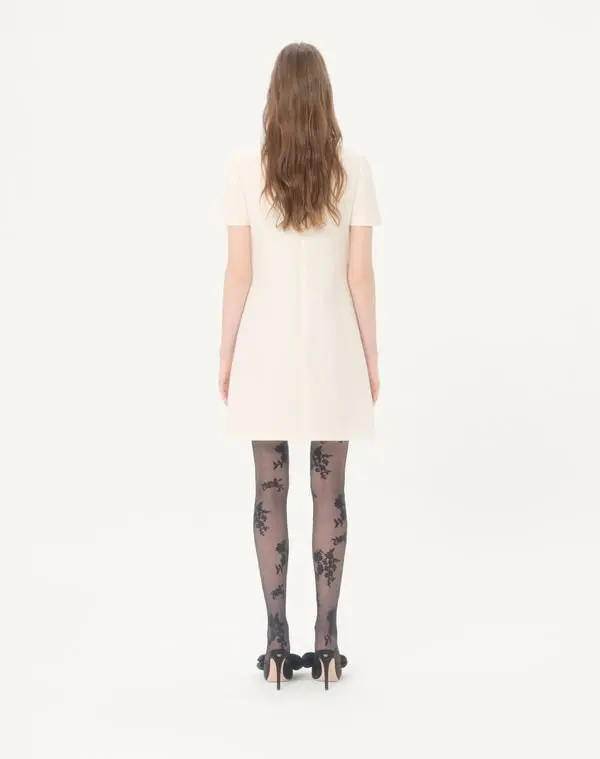 Valentino Garavani Embroidered Crepe Couture Short Dress - Ivory