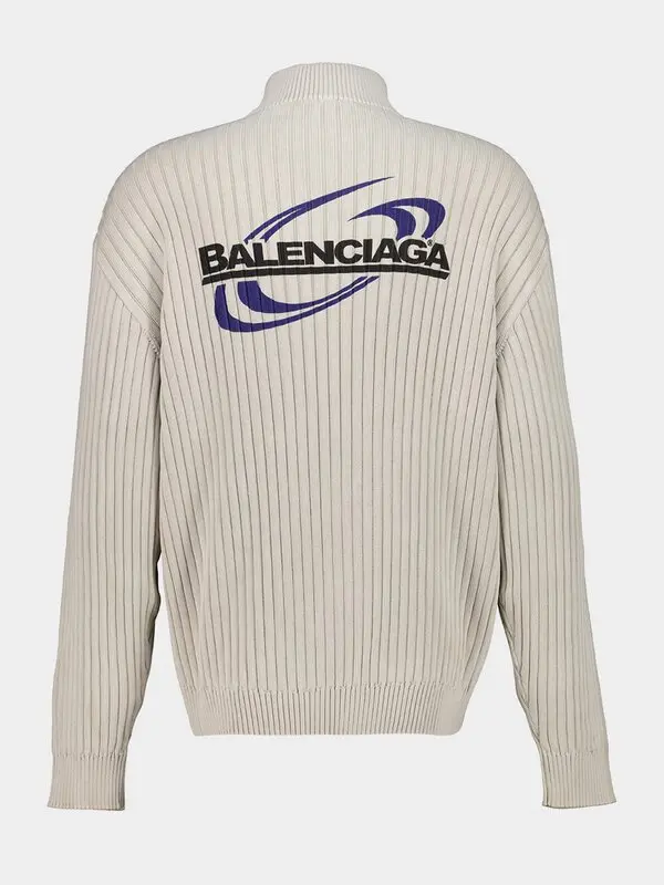 Balenciaga Ribbed Zip-neck Jumper