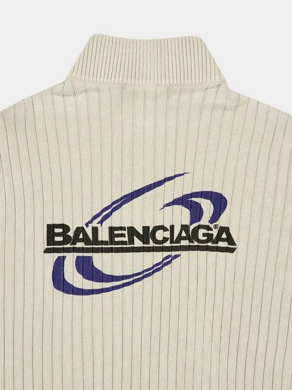 Balenciaga Ribbed Zip-neck Jumper