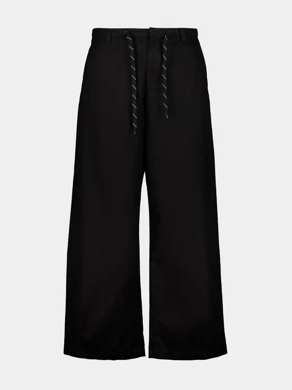 Balenciaga Relaxed Fit Cotton Chino Pants - Black
