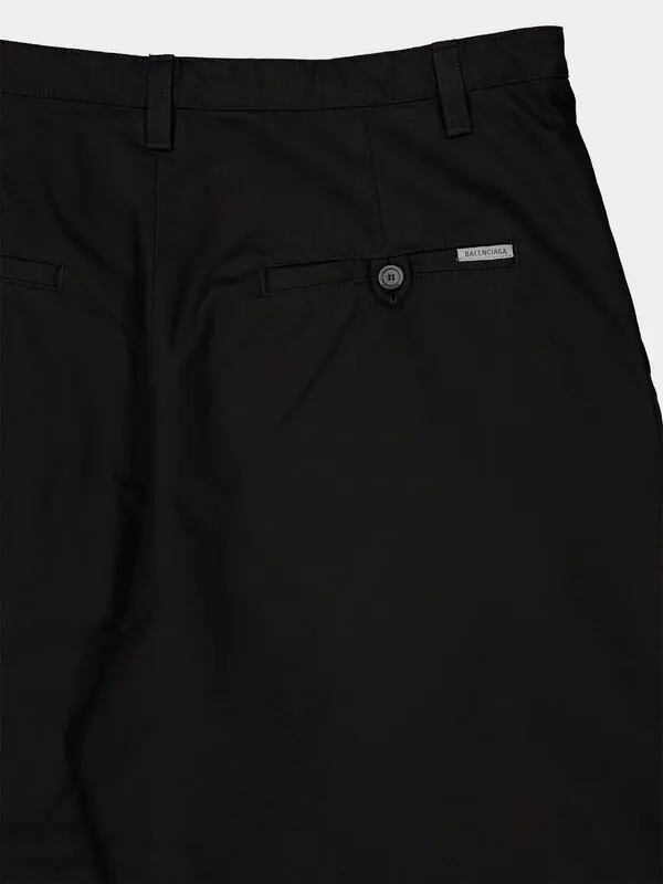 Balenciaga Relaxed Fit Cotton Chino Pants - Black