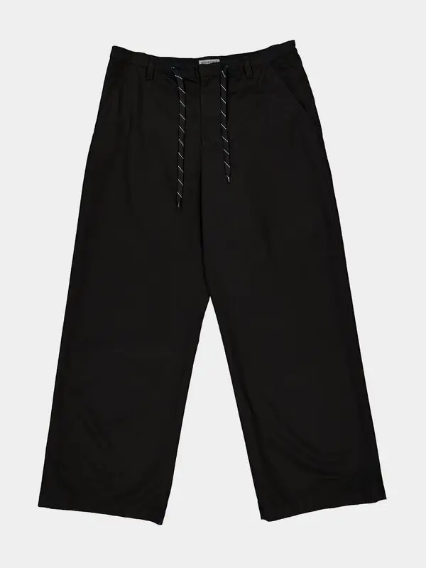Balenciaga Relaxed Fit Cotton Chino Pants - Black