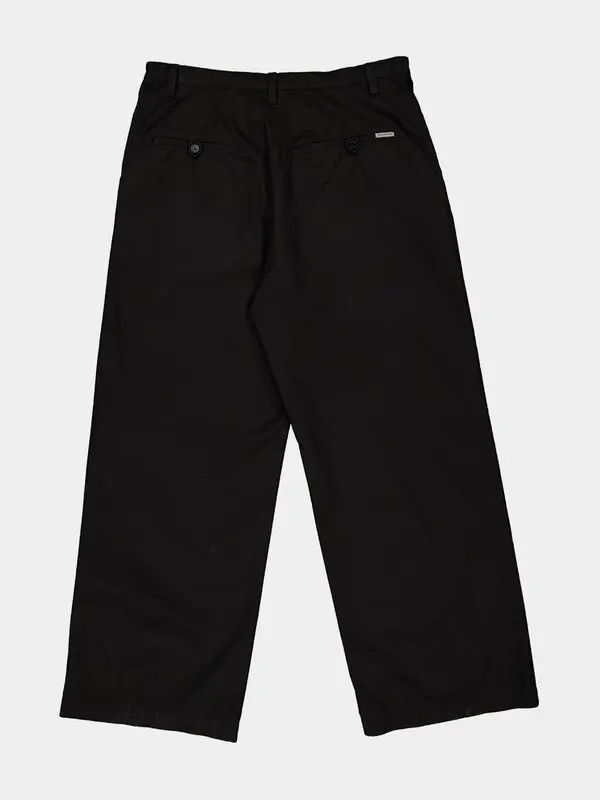Balenciaga Relaxed Fit Cotton Chino Pants - Black