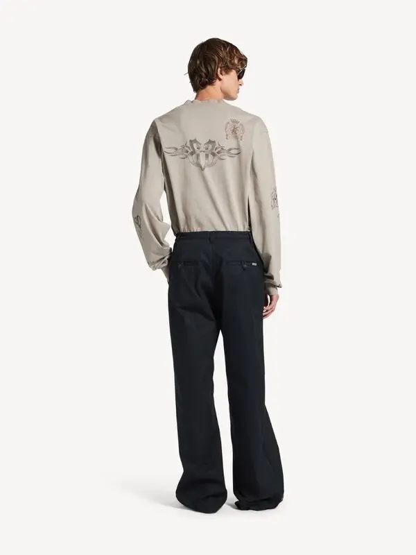 Balenciaga Relaxed Fit Cotton Chino Pants - Black
