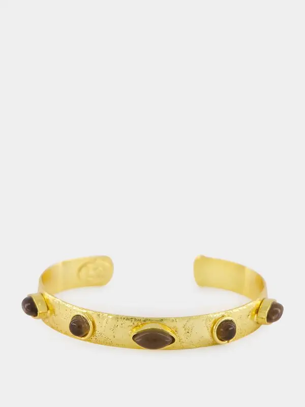 Sylvia Toledano Sultane Smoky Quartz Cuff Bracelet - Gold