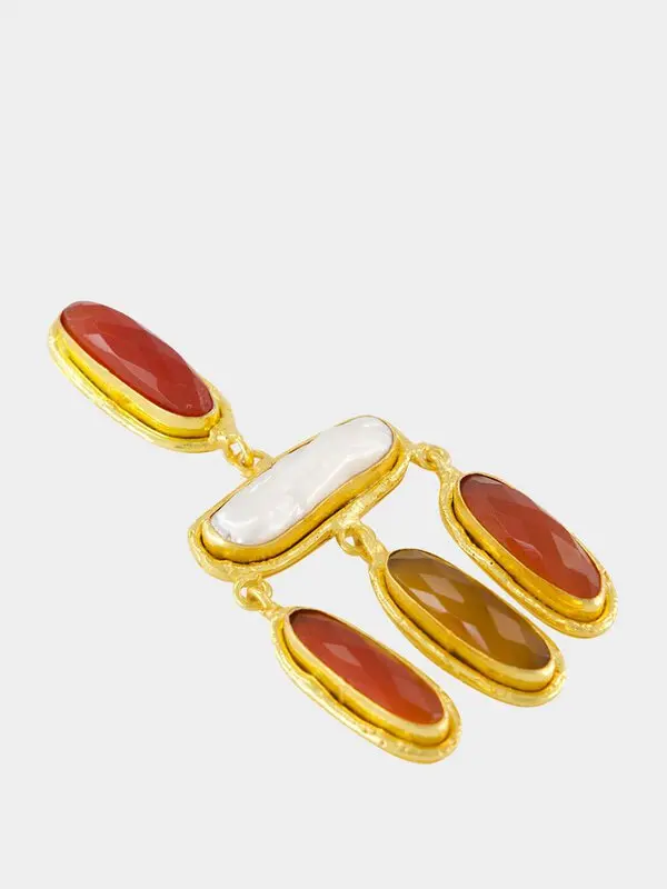 Sylvia Toledano Grace Jasper And Pearl Drop Earrings