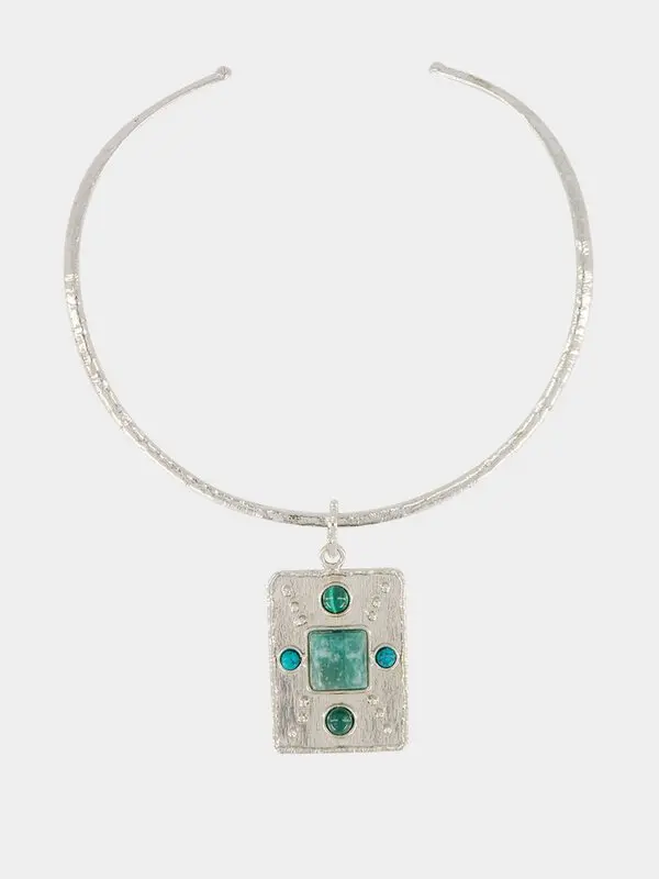 Sylvia Toledano Shield Pendant Necklace - Silver