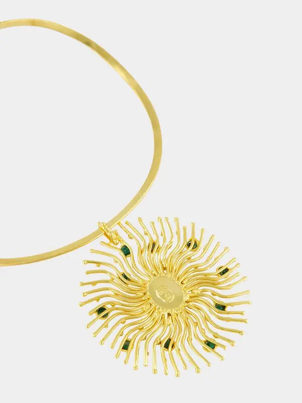 Sylvia Toledano Sunshine Malachite Pendant Necklace