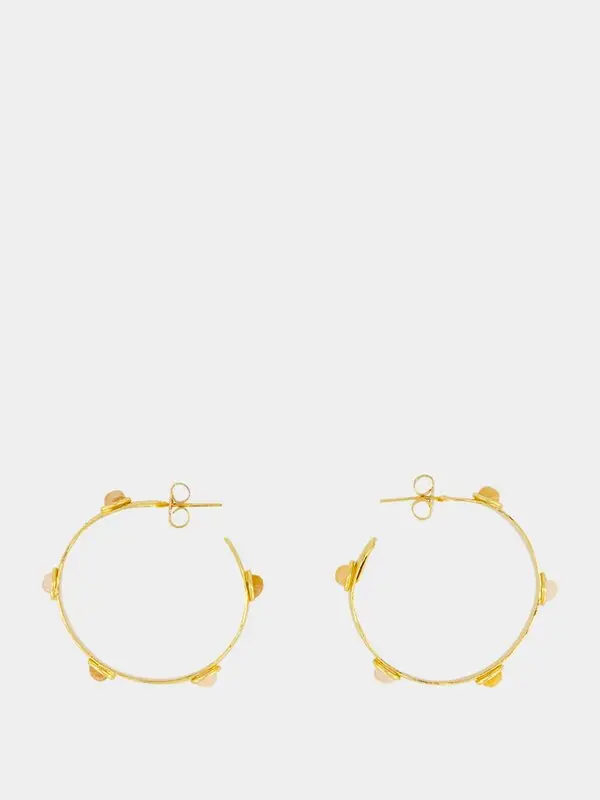 Sylvia Toledano Bianca Jasper And Quartz Hoop Earrings