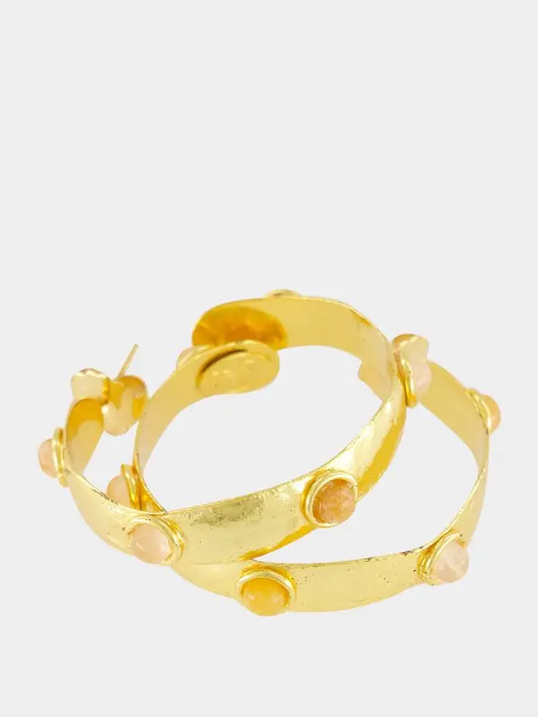 Sylvia Toledano Bianca Jasper And Quartz Hoop Earrings
