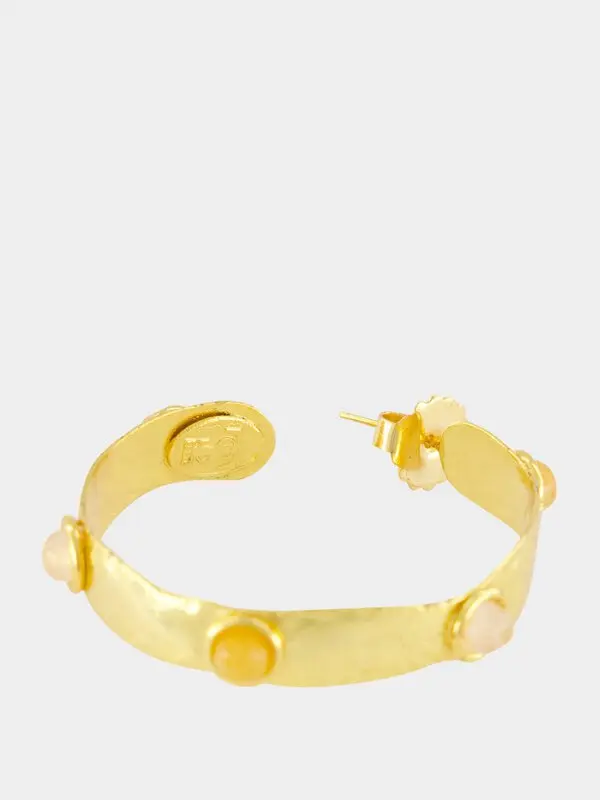 Sylvia Toledano Bianca Jasper And Quartz Hoop Earrings