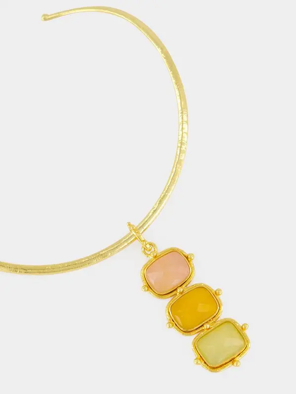Sylvia Toledano Medicis Multi-stone Pendant Collar Necklace