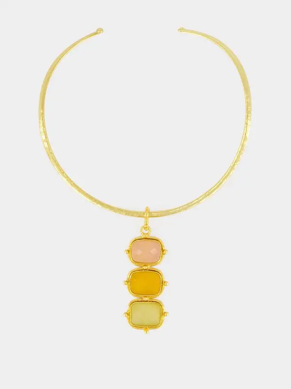 Sylvia Toledano Medicis Multi-stone Pendant Collar Necklace - Multicolour
