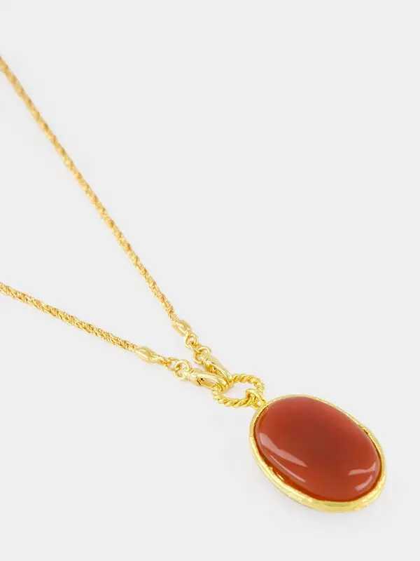 Sylvia Toledano Talisman Jasper Pendant Necklace - Gold