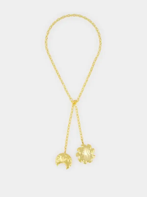 Sylvia Toledano Sol Y Luna Pendant Chain Necklace - Gold
