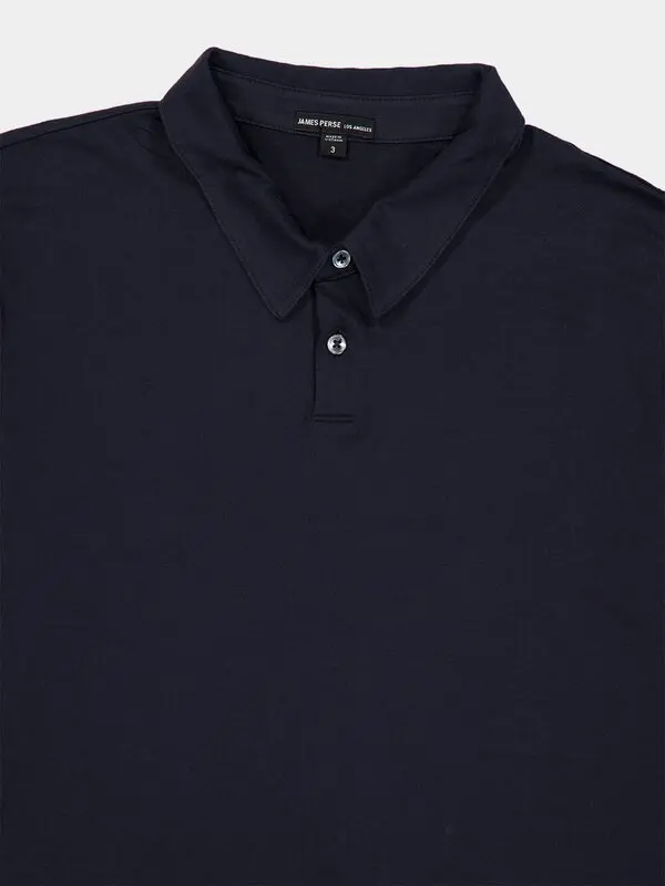 JAMES PERSE Deep Brushed Lotus Cotton Polo - Blue