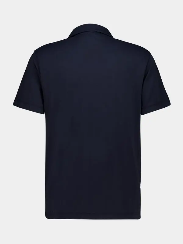 JAMES PERSE Deep Brushed Lotus Cotton Polo - Blue