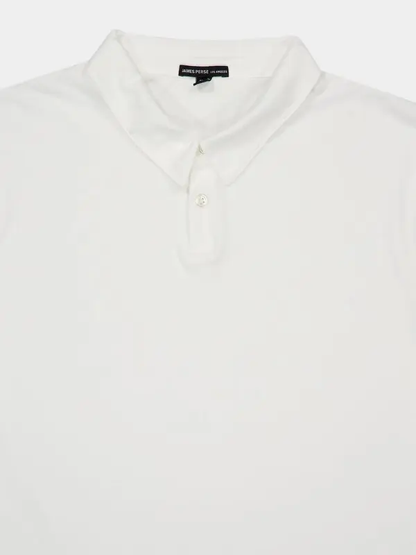 JAMES PERSE Brushed Lotus Cotton Polo - White