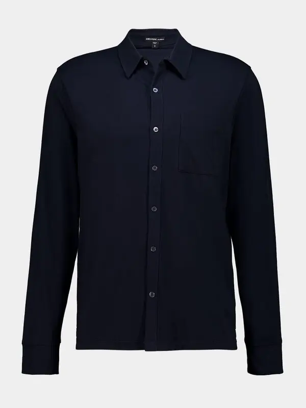 JAMES PERSE Deep Clean Finish Cotton Jersey Shirt - Blue