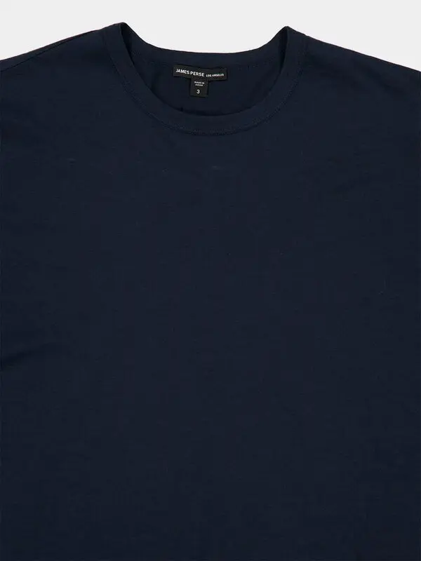 JAMES PERSE French Navy Luxe Lotus Cotton T-shirt - Blue
