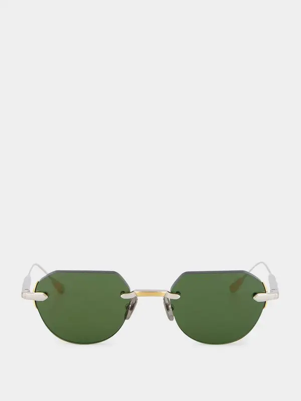 LUNETTERIE GÉNÉRALE Grand Prix Rimless Sunglasses - Green