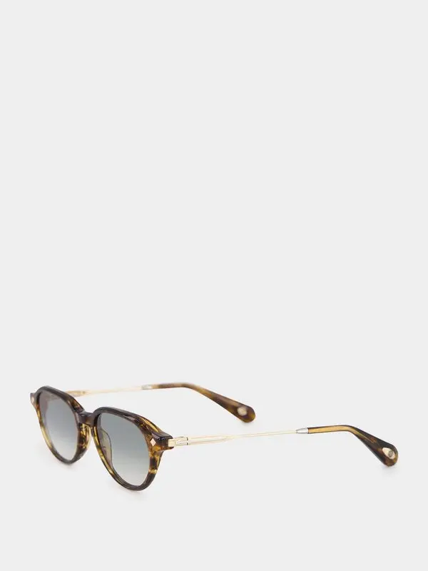 LUNETTERIE GÉNÉRALE Après-ski Tobacco Gradient Round Sunglasses